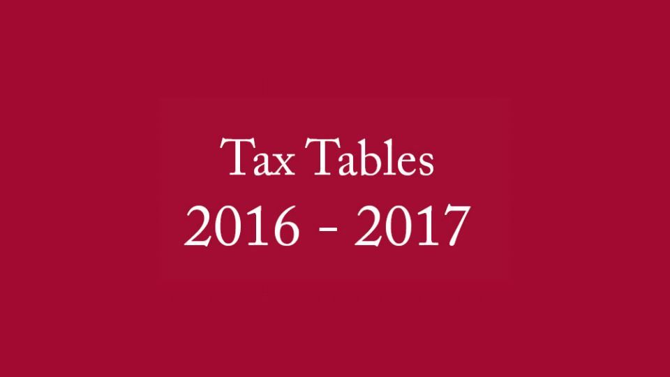Tax Tables 2016 - 2017 - Courtiers Wealth Management